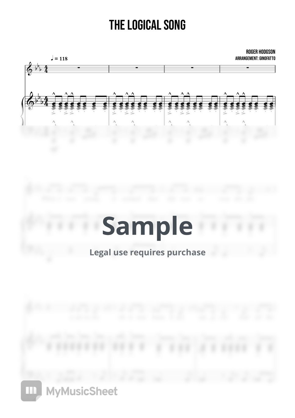 Supertramp - The logical song Sheets by ginofatto