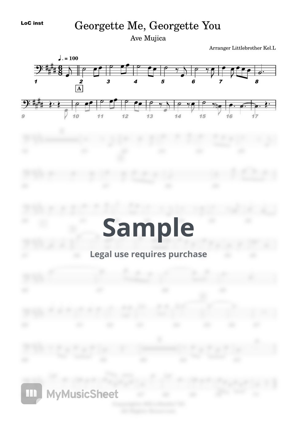 Ave Mujica - Georgette Me Georgette You - BanG Dream! Ave Mujica ED (Loc Inst) Sheet Music by ...