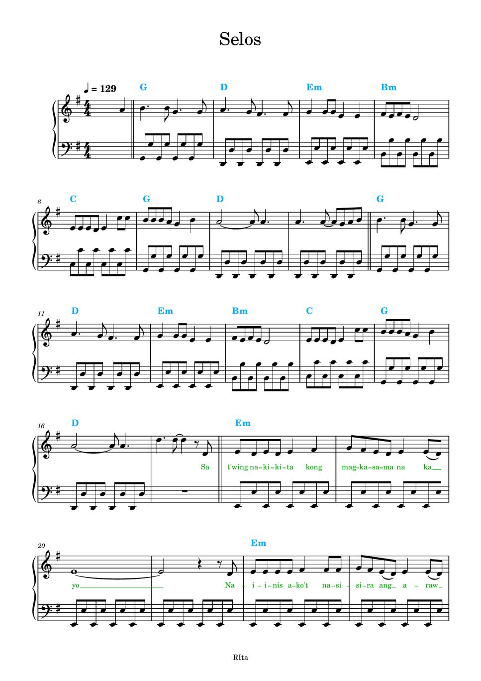 Shaira - Selos (With lyrics and chords) 악보 by Rita B