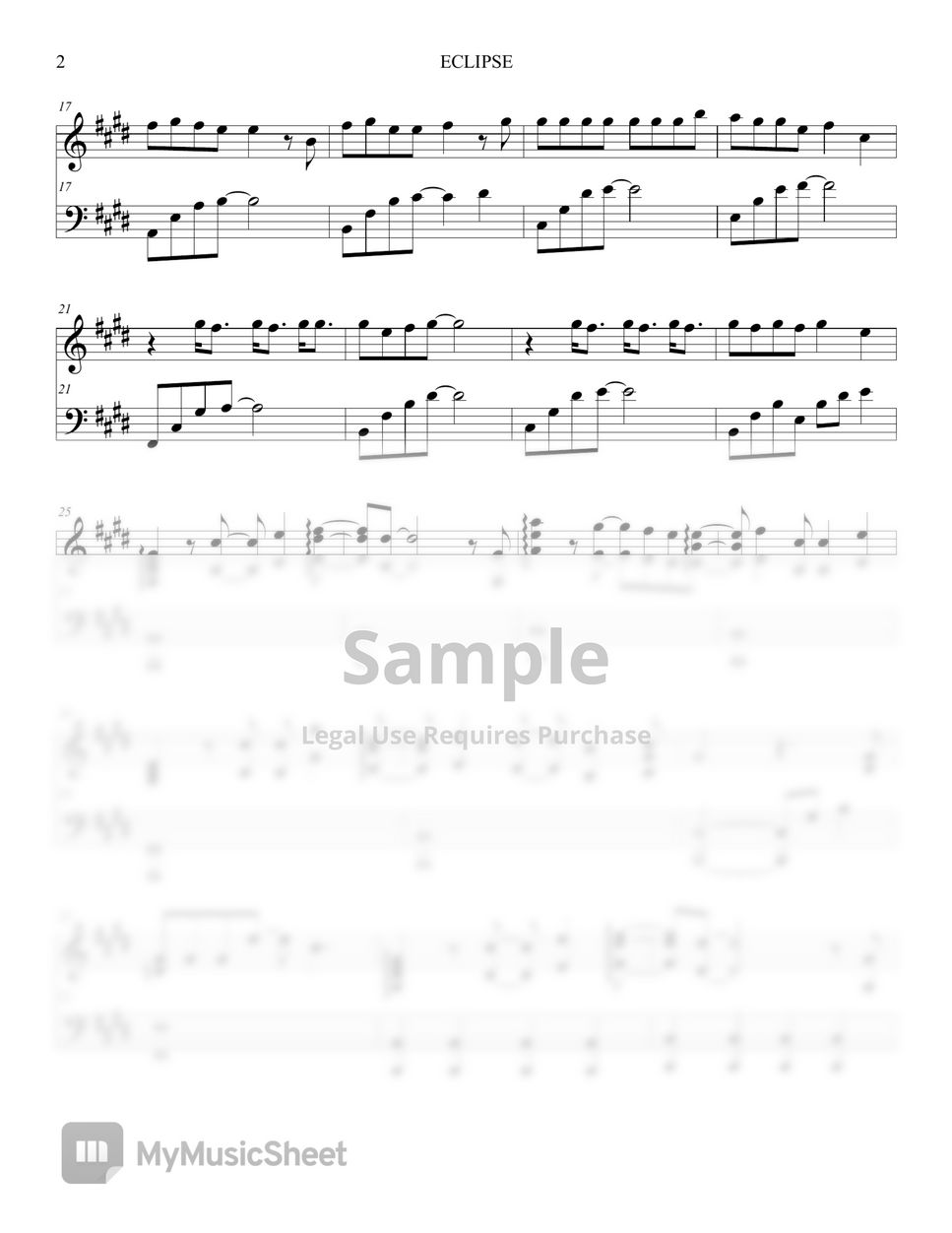 GOT7 - ECLIPSE by Lunar Piano 악보