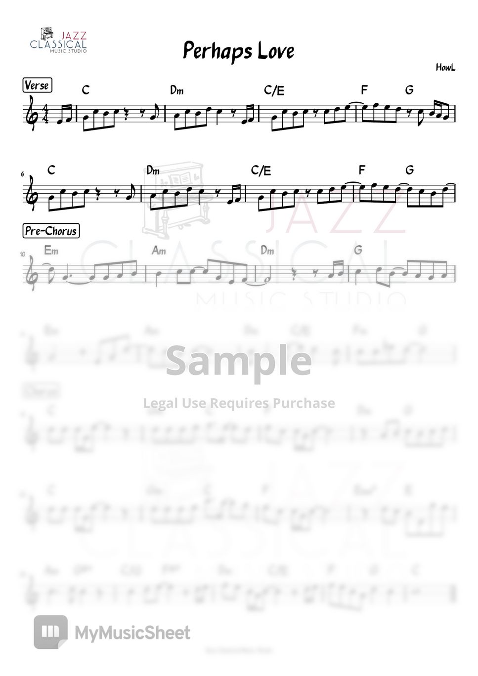HowL - Perhaps Love Partition by Jazz Classical Music Studio
