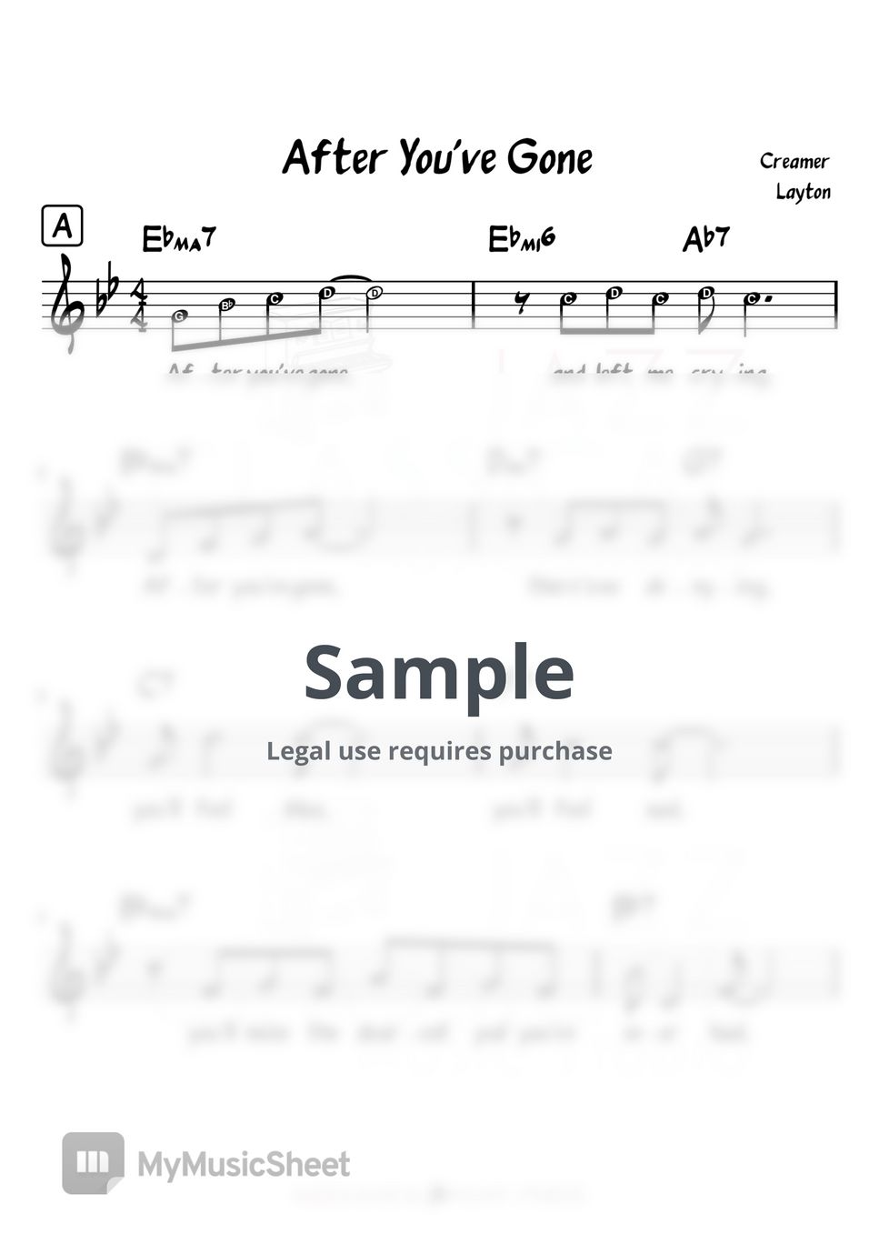 Turner Layton - After You've Gone (with ABC) Sheets by Jazz Classical ...