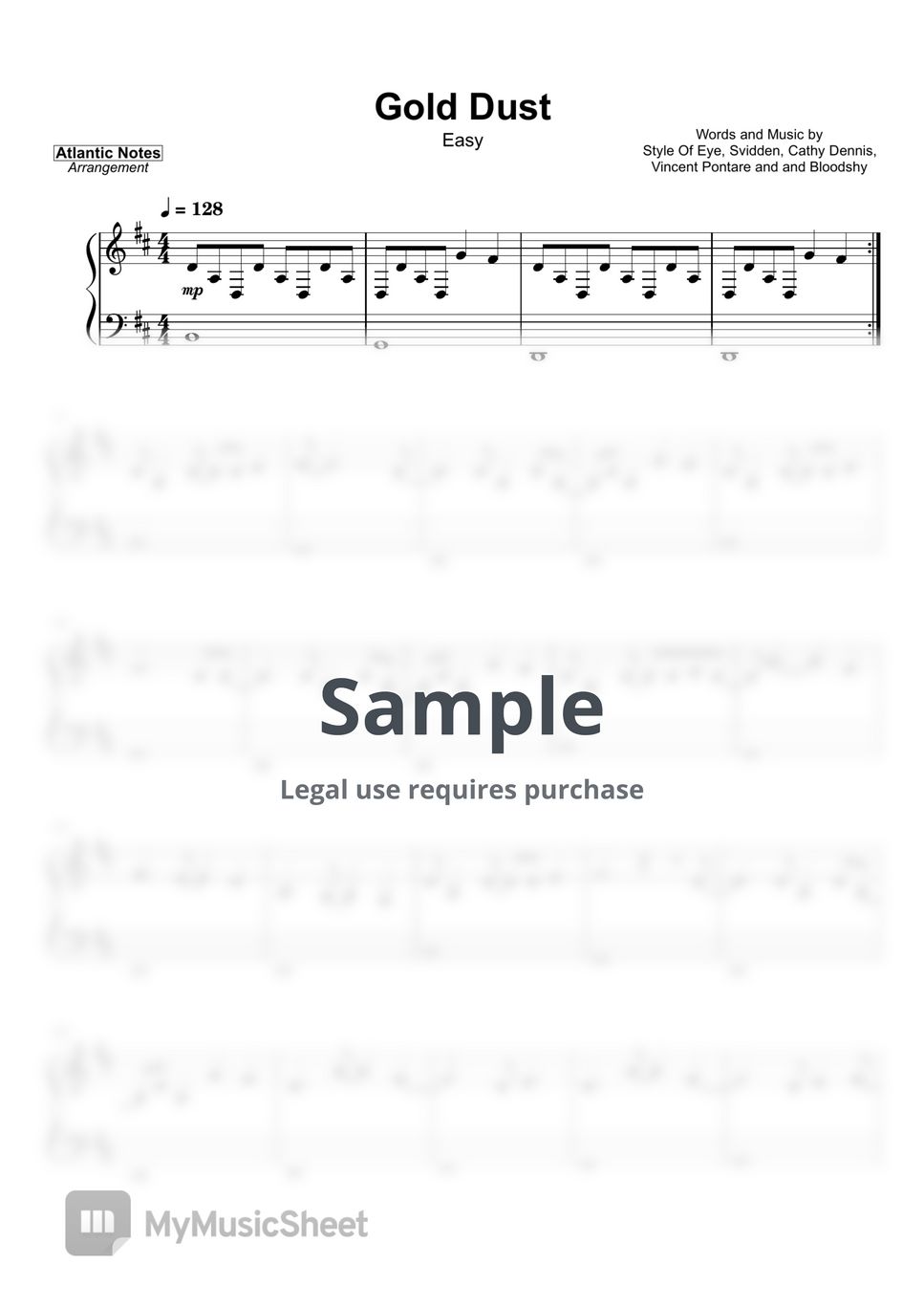 Galantis - Gold Dust Sheets by Atlantic Notes