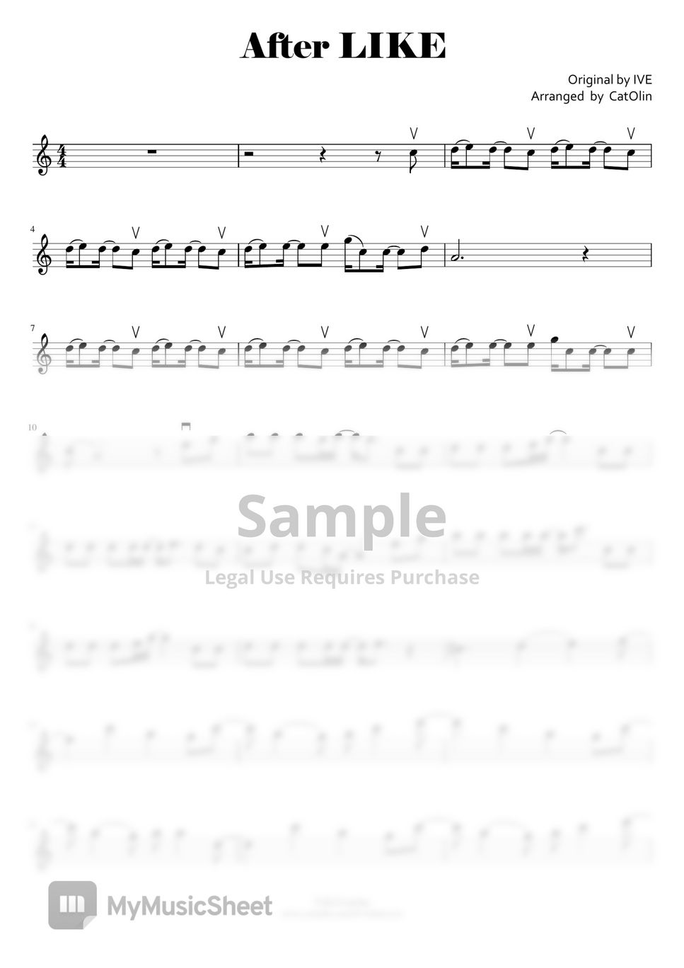 아이브 - After LIKE Partition musicale by 캣올린CatOlin