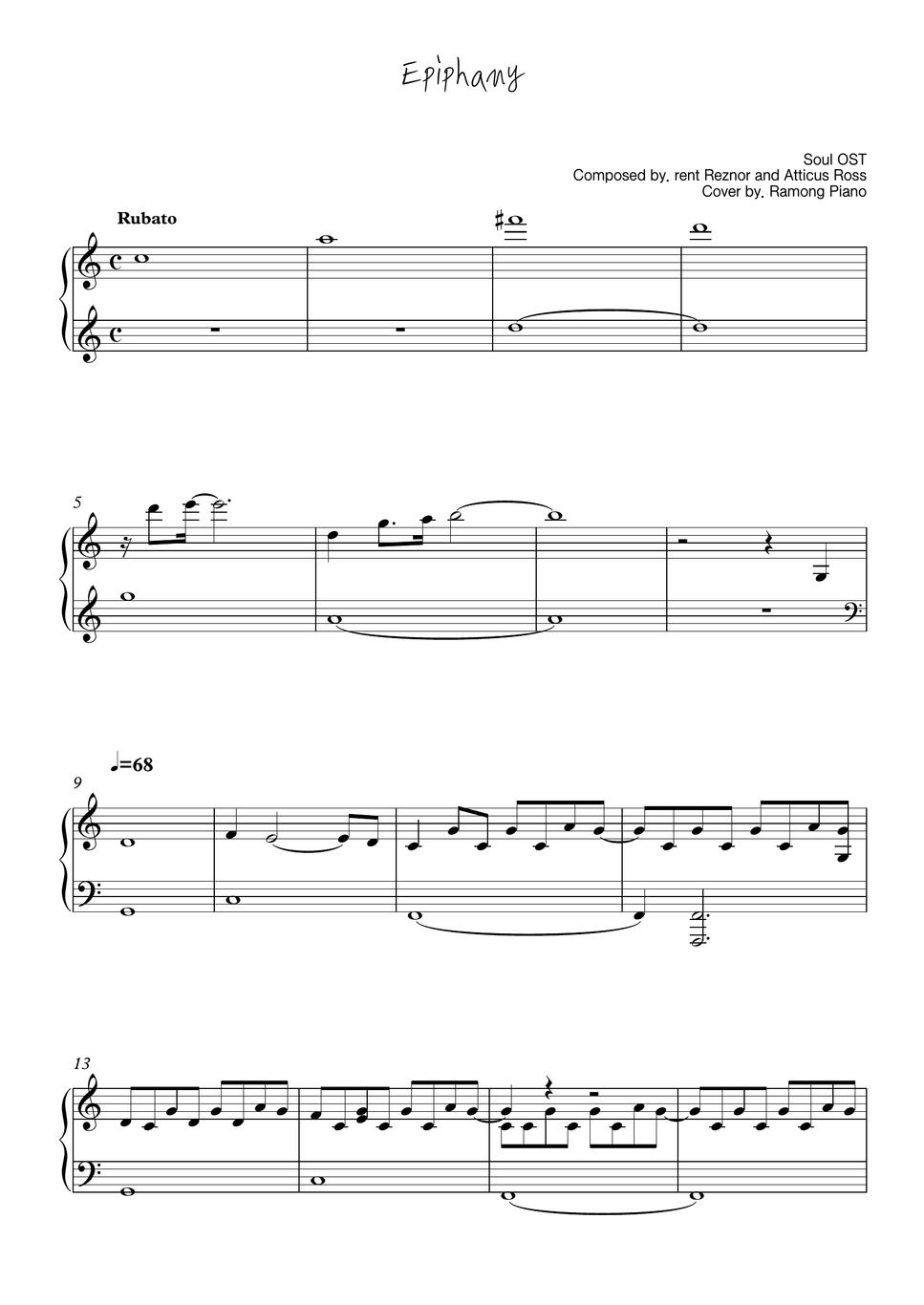 Soul OST - Epiphany Partition musicale by Ramong Piano