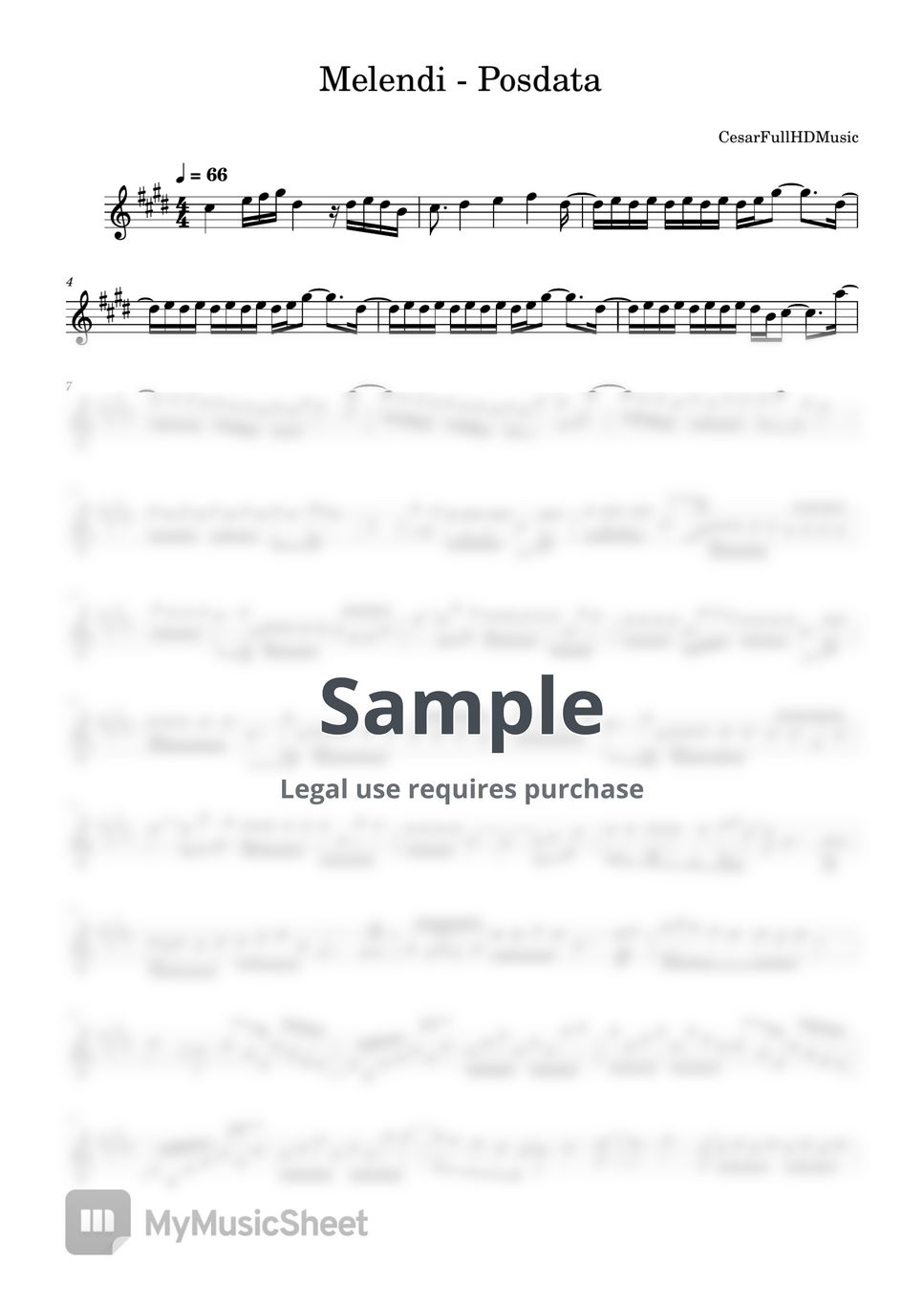 Melendi - Posdata Sheets