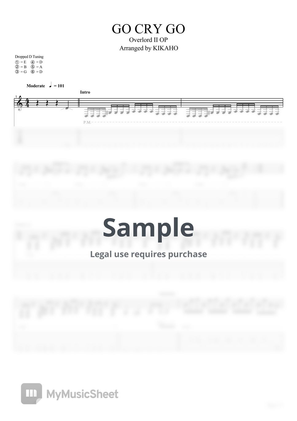 Overlord II - GO CRY GO Sheet Music by OxT