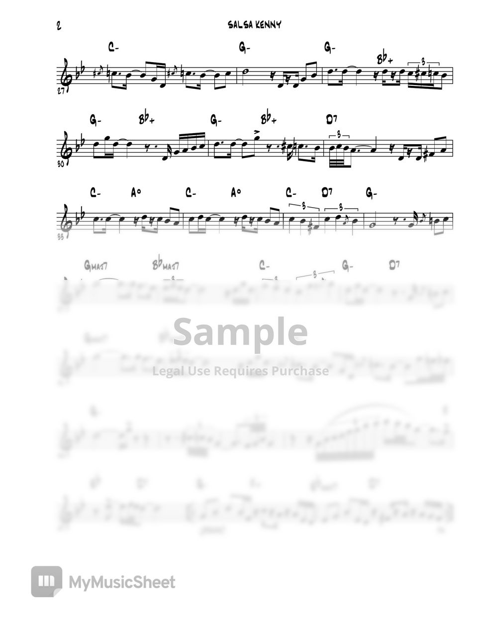 Kenny G - Salsa Kenny Sheets by Ismael Dorado