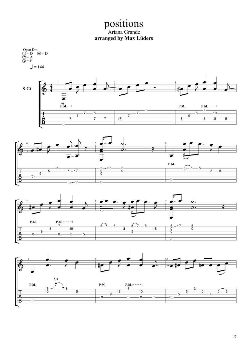 Ariana Grande - positions TAB by Max Lüders