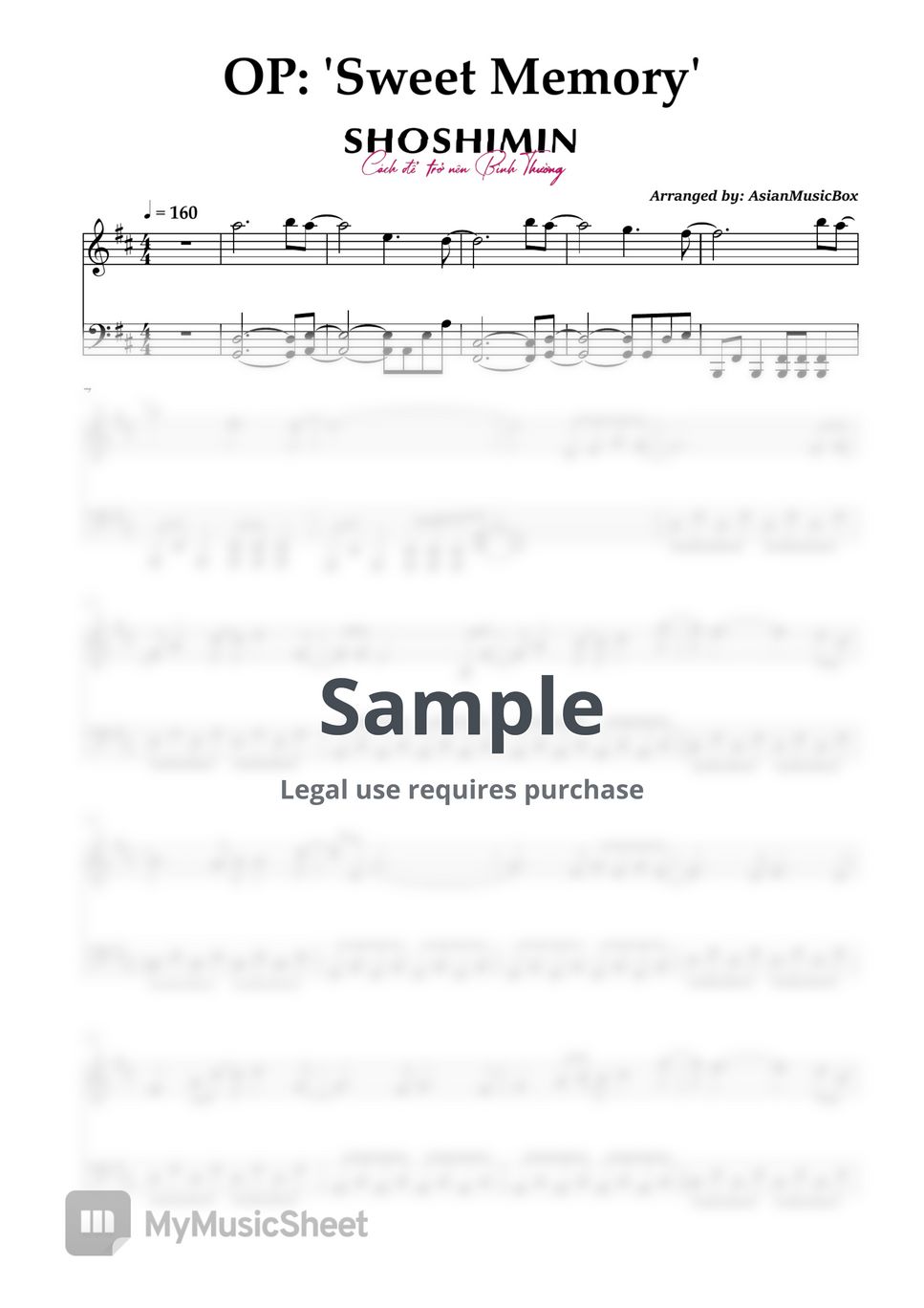 Shoushimin Series | Eve - OP: "Sweet Memory" (Sheet, MIDI, MultiTracks ...