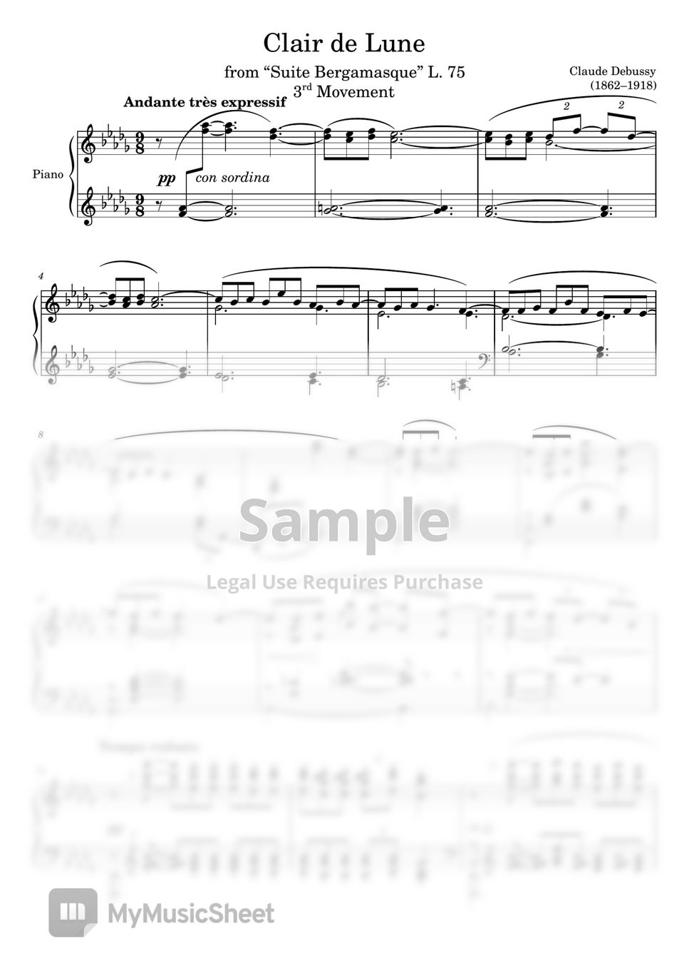 Debussy - Clair de Lune (from “Suite Bergamasque” L. 75 3rd Movement ...