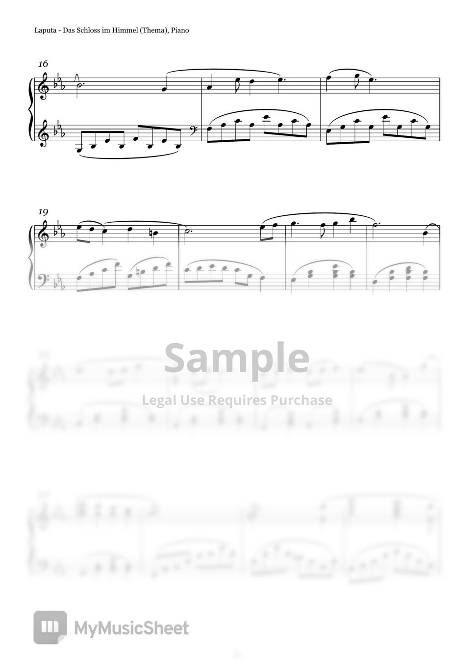 Hisaishi Joe - Laputa: Castle in the Sky Main Theme Sheets by Michael Seraph