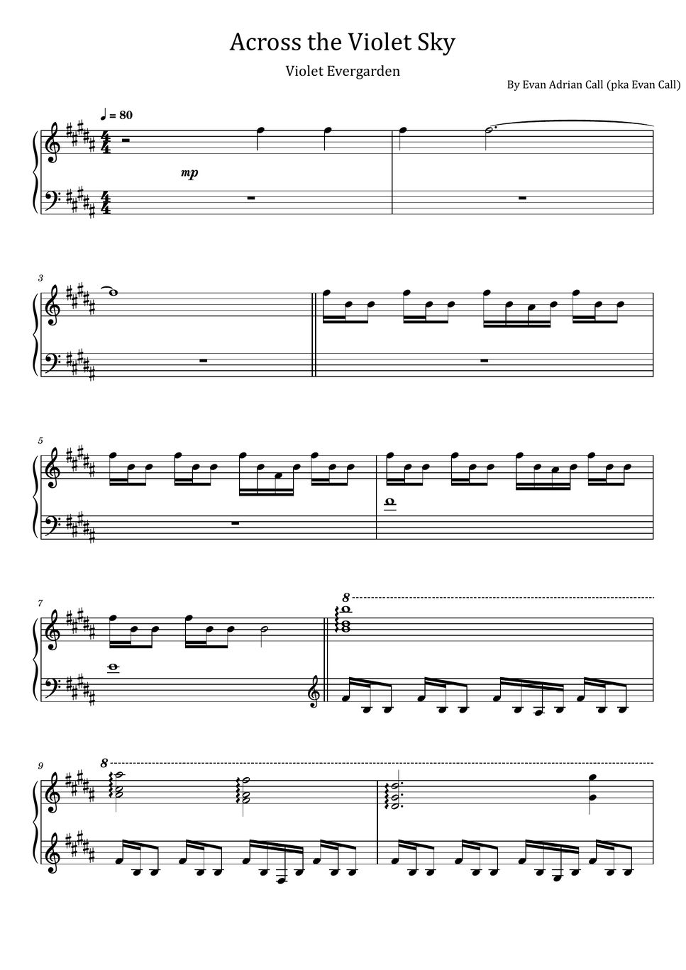 Evan Adrian Call (pka Evan Call) - Across The Violet Sky ((Violet ...