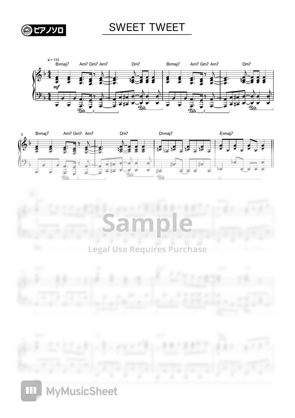 Official HIGEDANdism - SWEET TWEET Sheet Music by THETA PIANO
