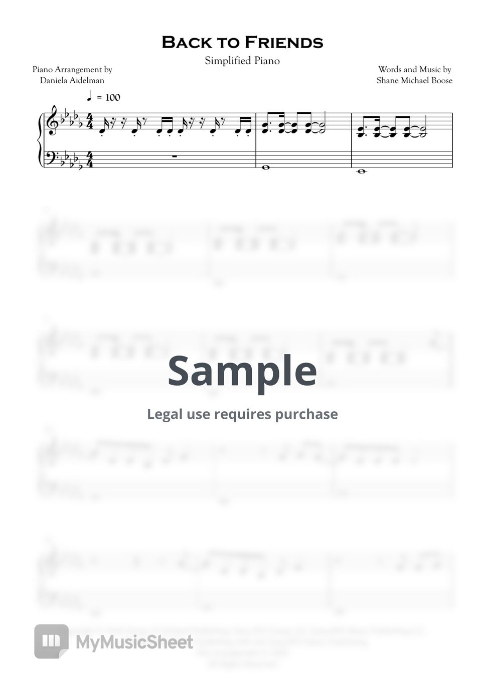 Sombr - back to friends Partitura by Daniela Aidelman