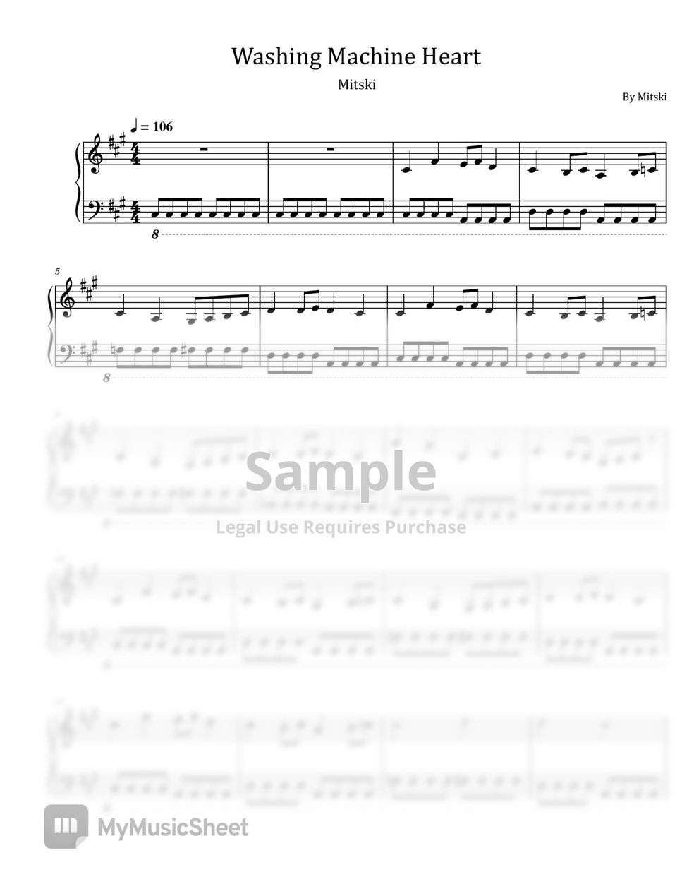 Mitski - Washing Machine Heart (Mitski - For Piano Solo) Sheet Music by ...