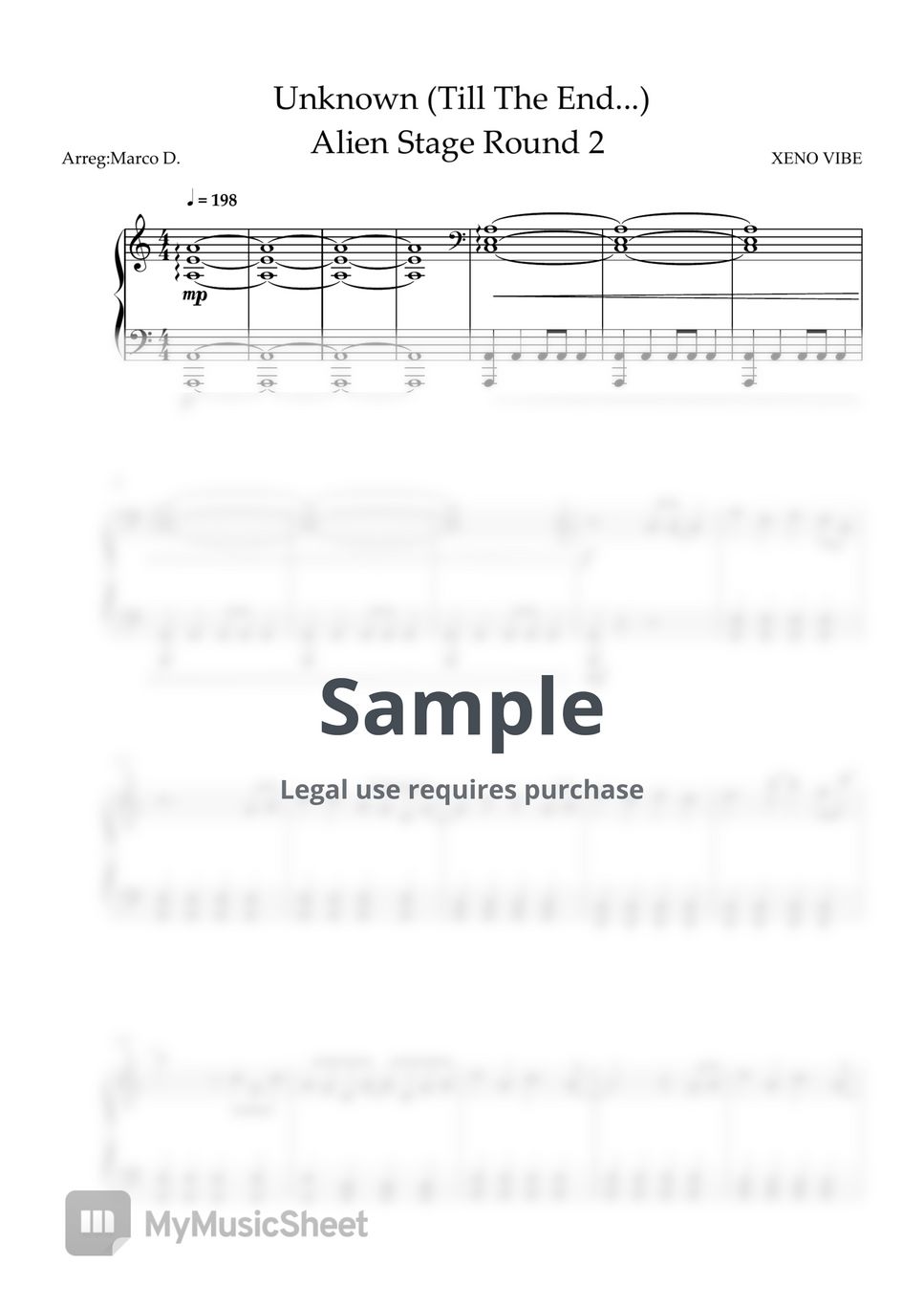 XENO VIBE - Unknown (Alien Stage) Sheet Music by Marco D.