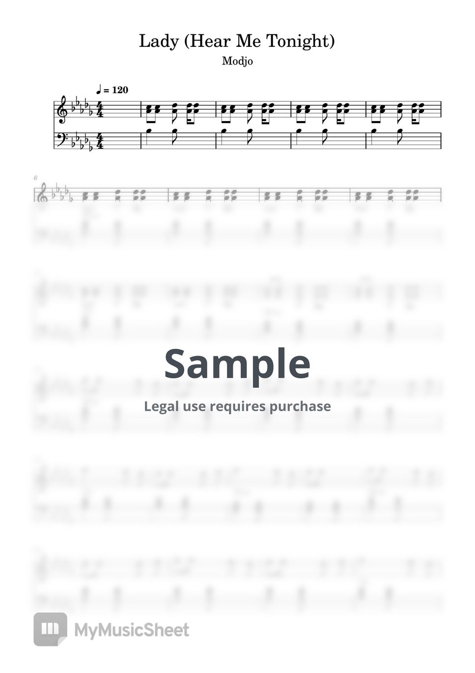 Modjo - Lady (Hear Me Tonight) Sheets by Will Adagio