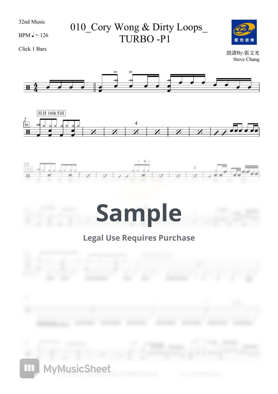 Cory Wong & Dirty Loops - TURBO Sheet Music by 張文光