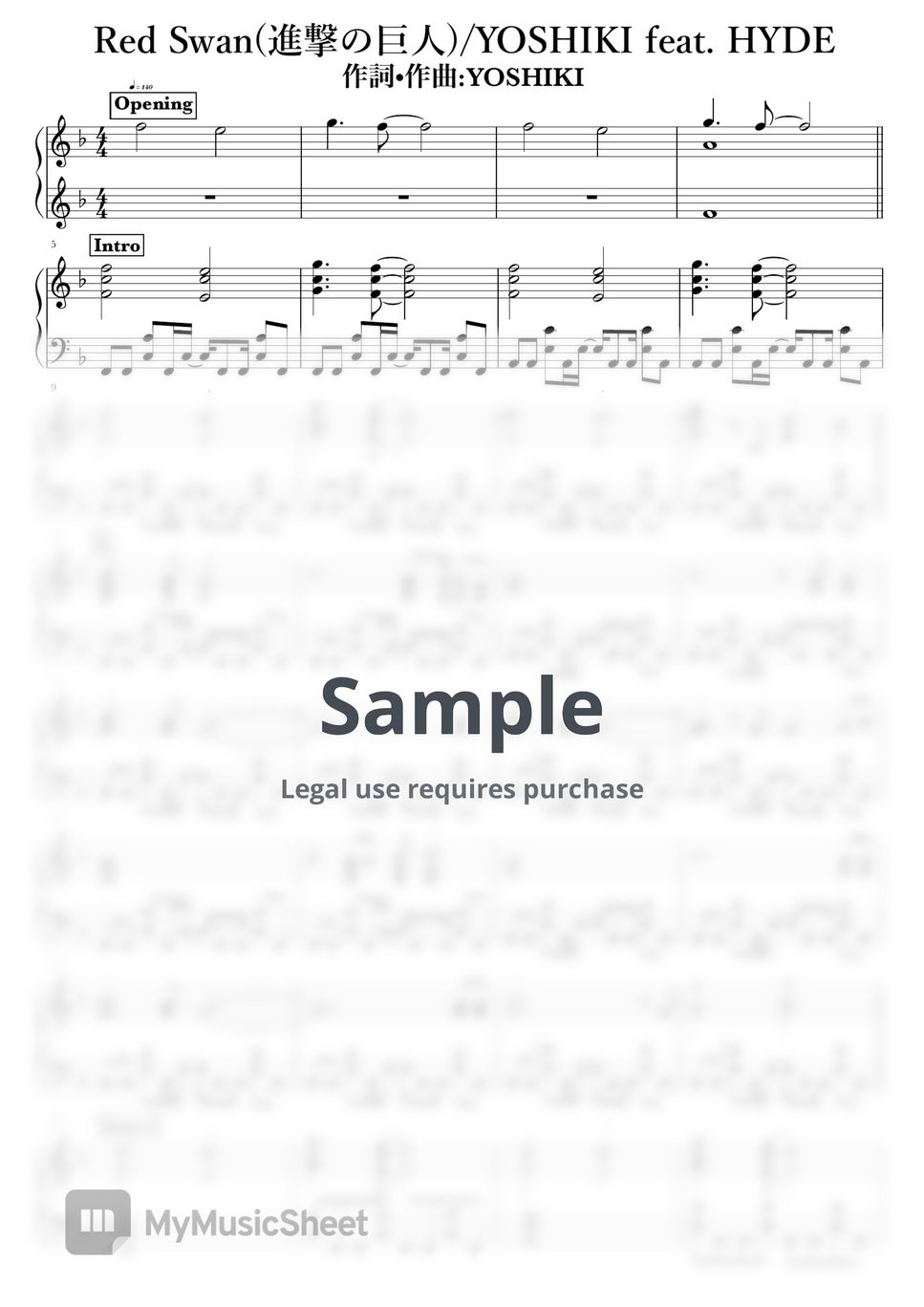 HYDE - Red Swan 악보 by Eri Nagayama