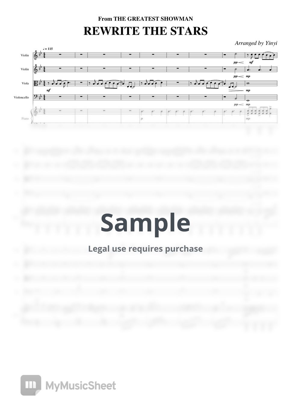 Justin Paul, Benj Pasek - REWRITE THE STARS (String Quartet & Piano ...