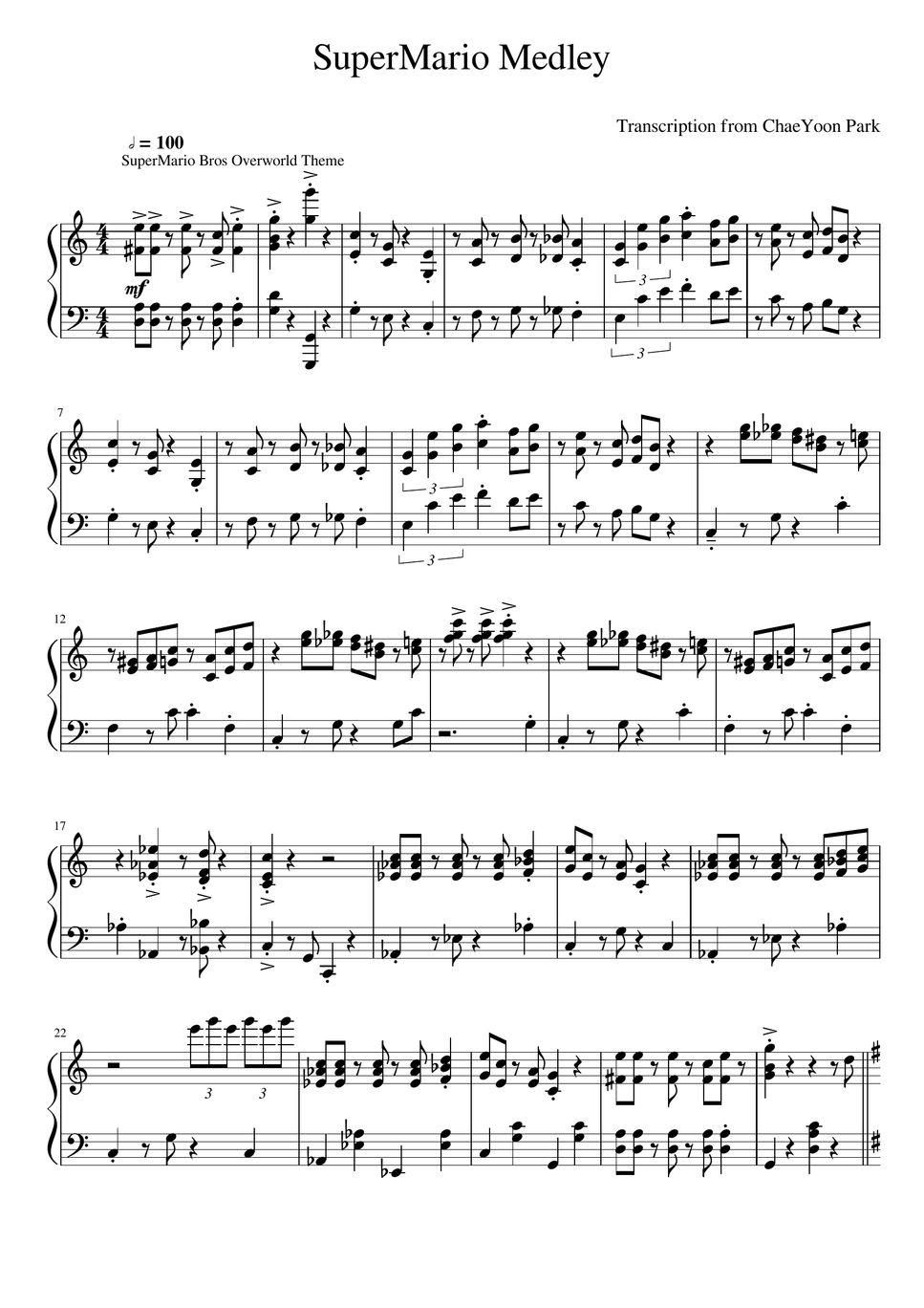 Super Mario - Medley Sheets by Artists'Card