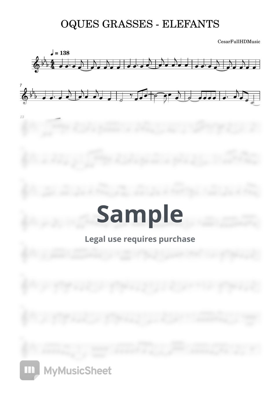 OQUES GRASSES - ELEFANTS Sheets