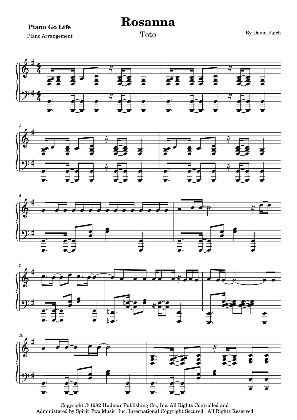 Toto - Rosanna 楽譜 by Piano Go Life