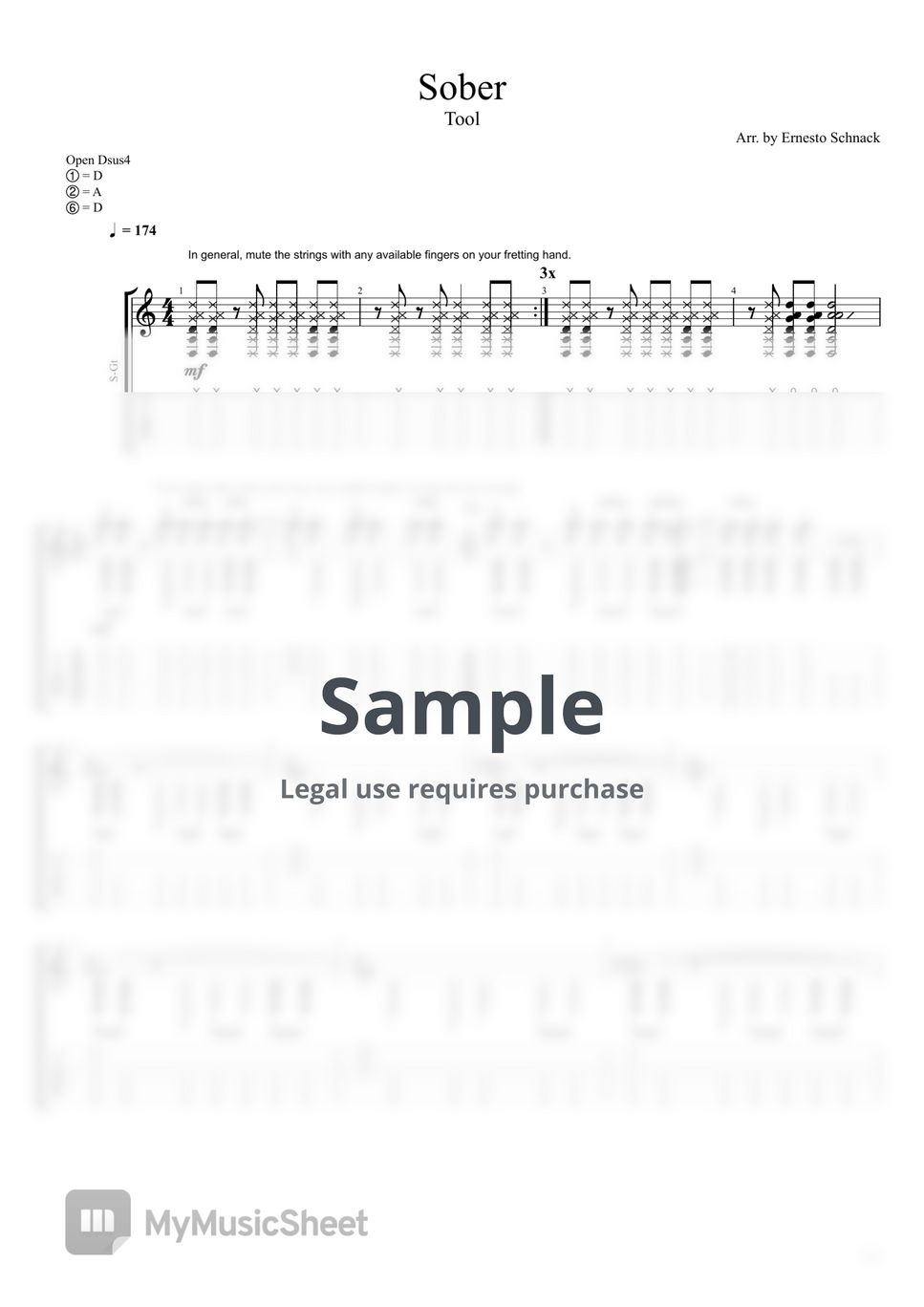 Tool - Sober Tab + 단선 악보 by eschnack