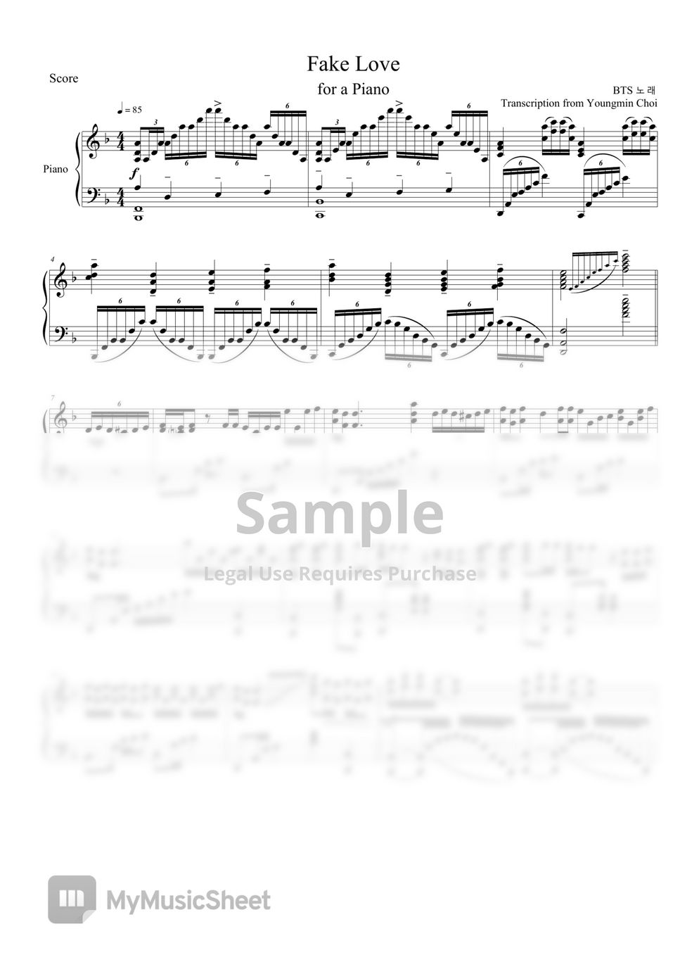 BTS - FAKE LOVE Sheets by Artists'Card