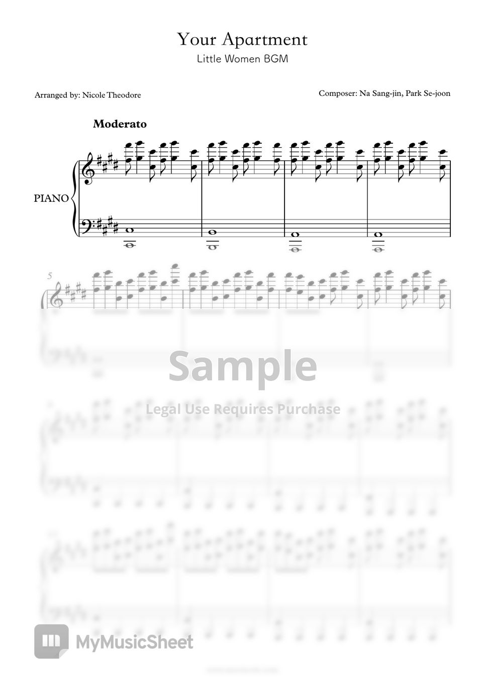 Na Sang Jin, Park Se Joon - Your Apartment (Little Women BGM) Sheet ...