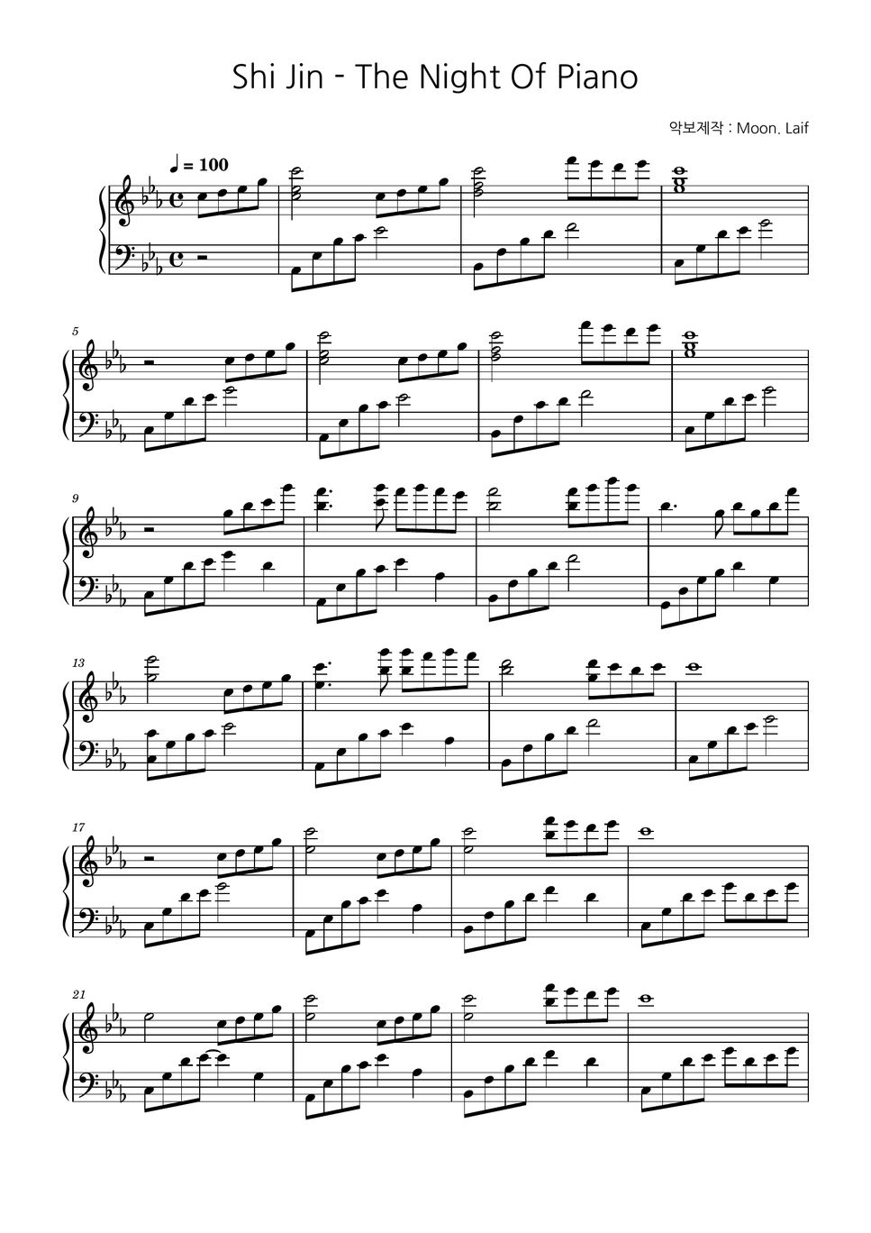 Shi Jin - Melody of the night Sheets by Moon. Laif