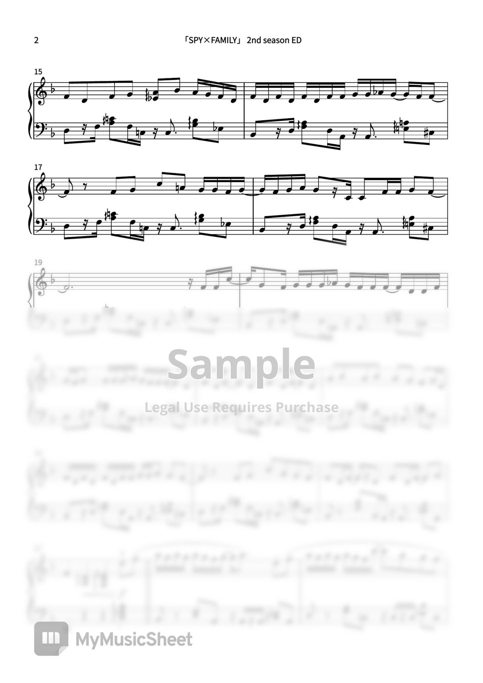 yama - SHIKISAI (色彩 / SPY×FAMILY ED) Sheets by Yu_OBC wind