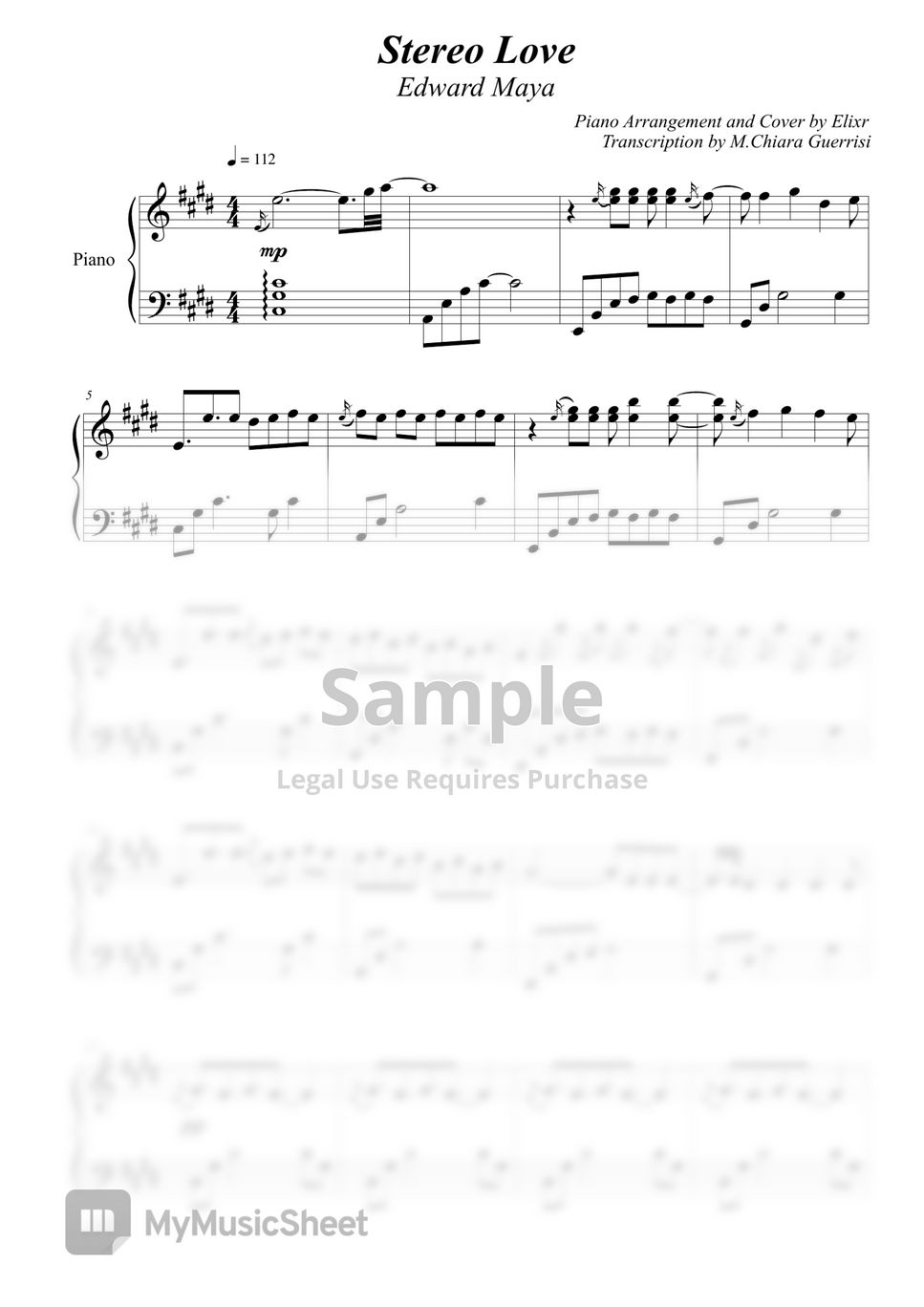 Edward Maya - Stereo Love Sheet Music by Elixr