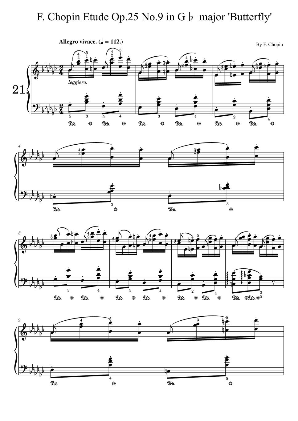 F. Chopin - Etude Op.25 No.9 in G♭ major 'Butterfly' Sheets by poon