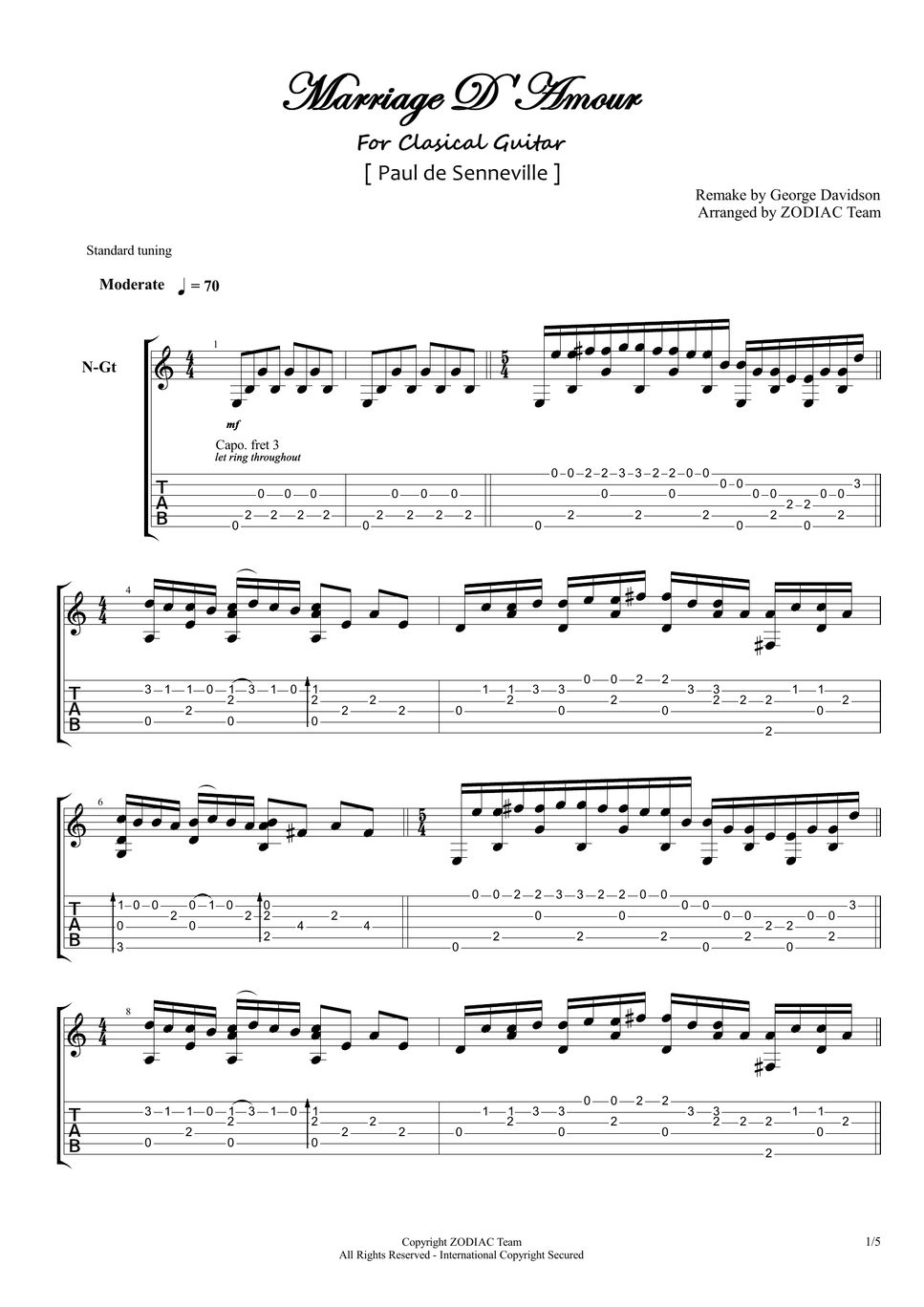 Paul de Senneville - Marriage D'Amour(꿈속의 웨딩) - George Davidson ...