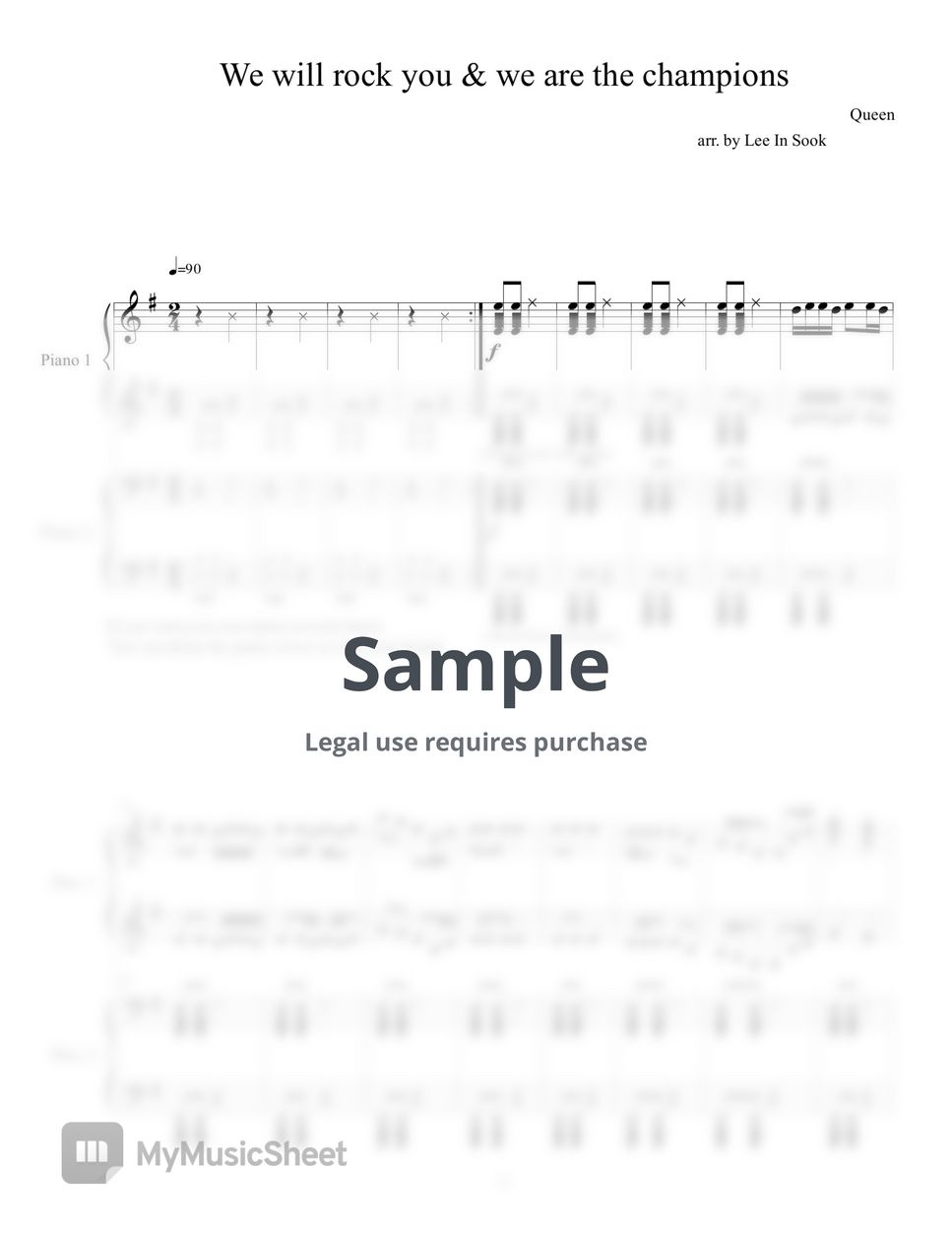 queen - we will rock you,we are the champions Sheets by lisamusic