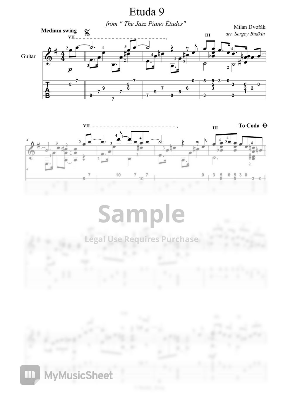 Milan Dvořák - Etuda #9 Sheets by Buddy_King