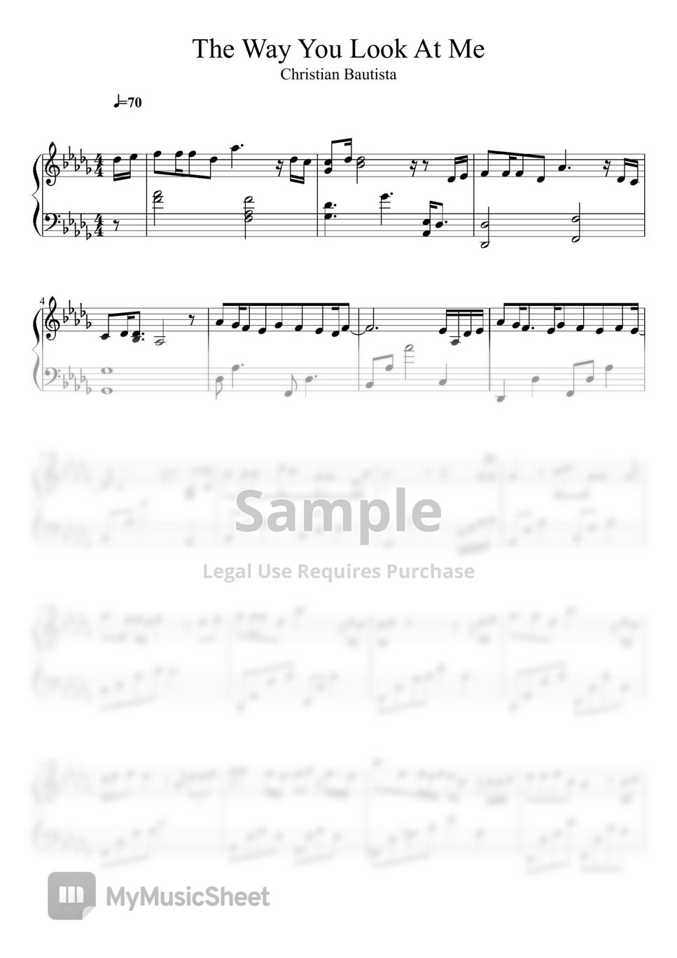 Christian Bautista - The Way You Look At Me 악보 by Henry William