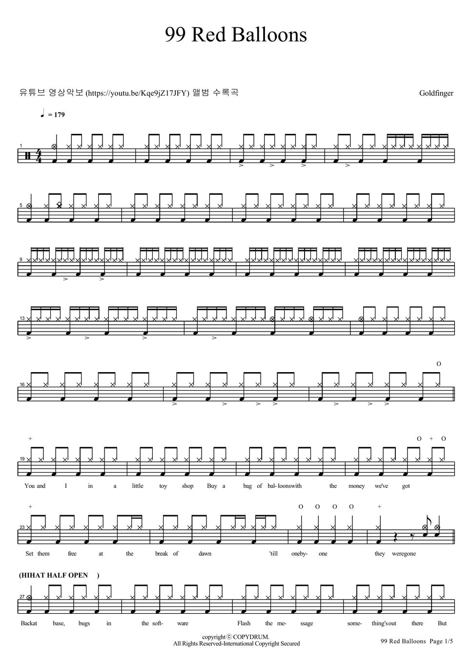 Goldfinger 99 Red Balloons