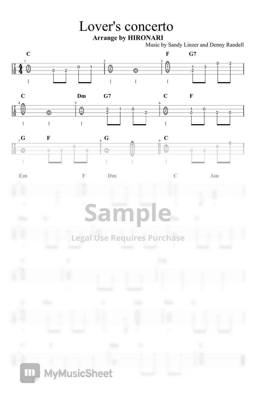 Sandy Linzer and Denny Randell - A Lover's concerto (Solo Ukulele ...