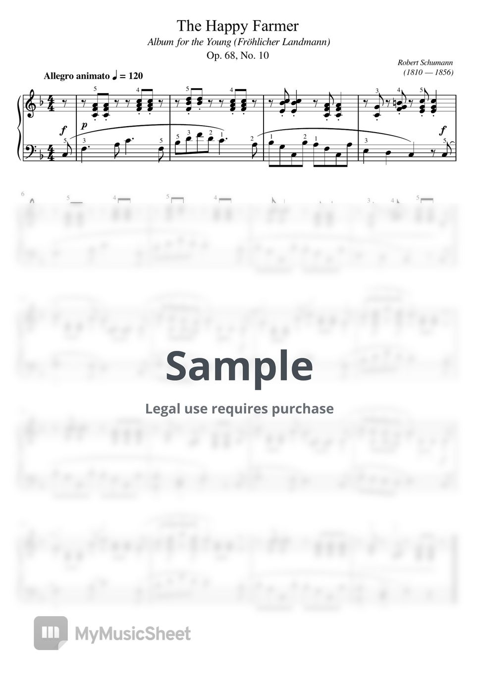 Robert Schumann - The Happy Farmer, Op.68, No.10 (Original With ...