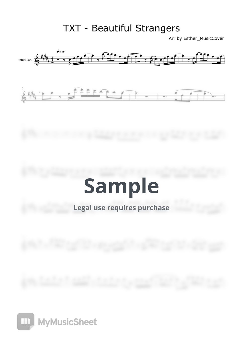 TOMORROW X TOGETHER - Beautiful Strangers Sheet Music by Esther_musiccover