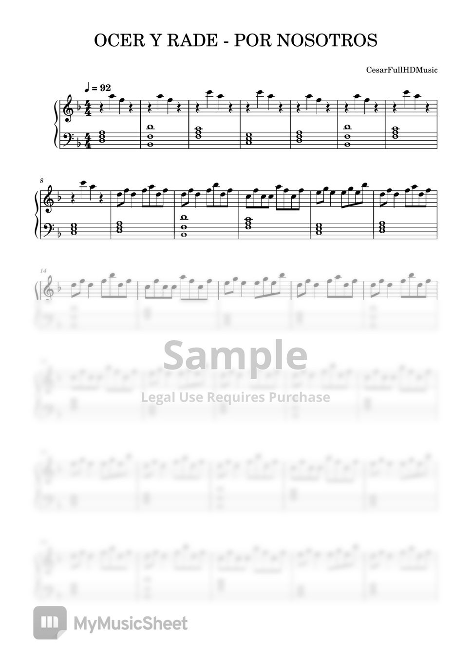 OCER Y RADE - POR NOSOTROS Sheets