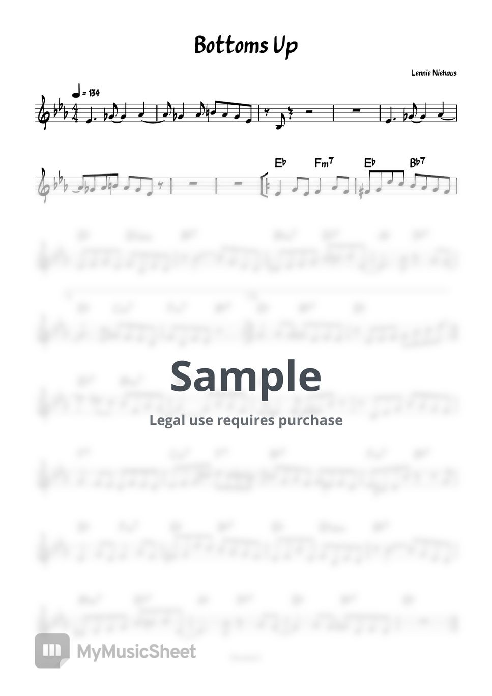 Lennie Niehaus - Bottoms Up Sheet Music by Won, Jong Hwa