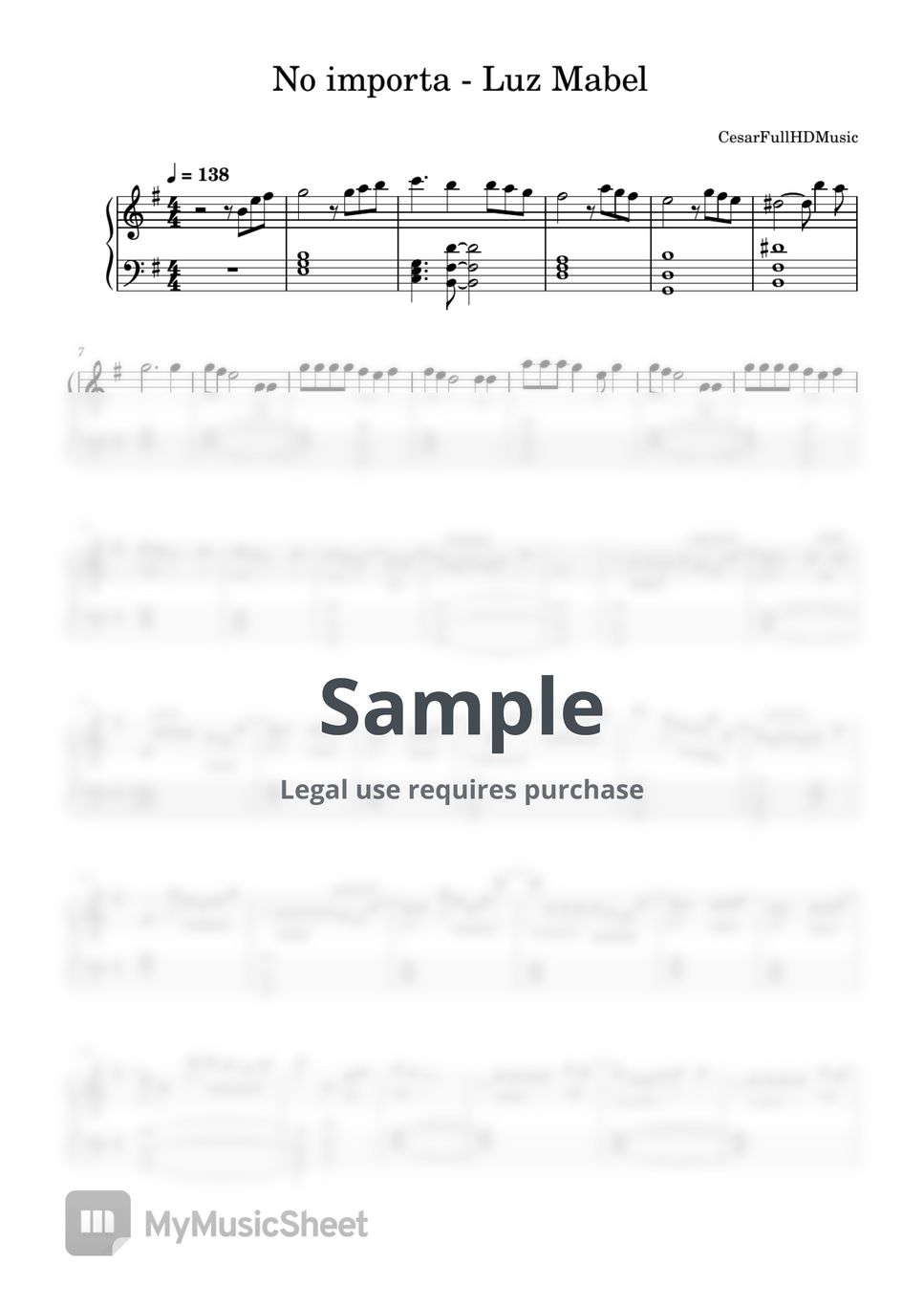 Luz Mabel - No importa Sheet Music