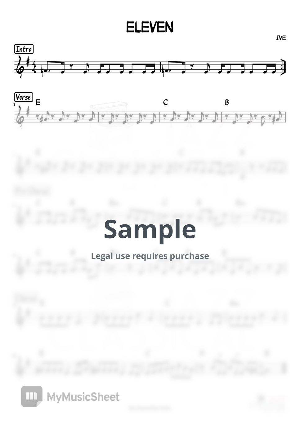 IVE - ELEVEN Sheet Music by Jazz Classical Music Studio