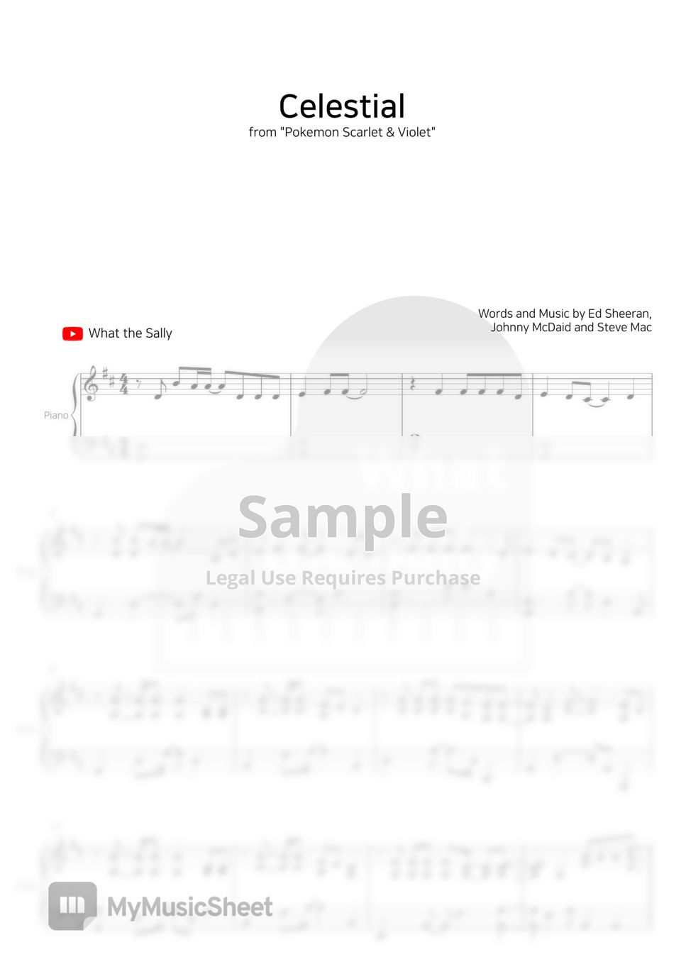 Ed Sheeran - Celestial (Pokemon Scarlet & Violet) Sheets by What the Sally