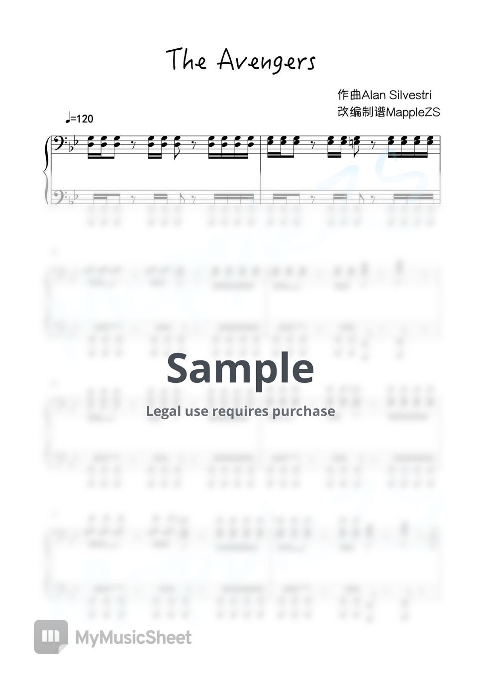 Marvel - 复仇者联盟 Sheet Music by MappleZS