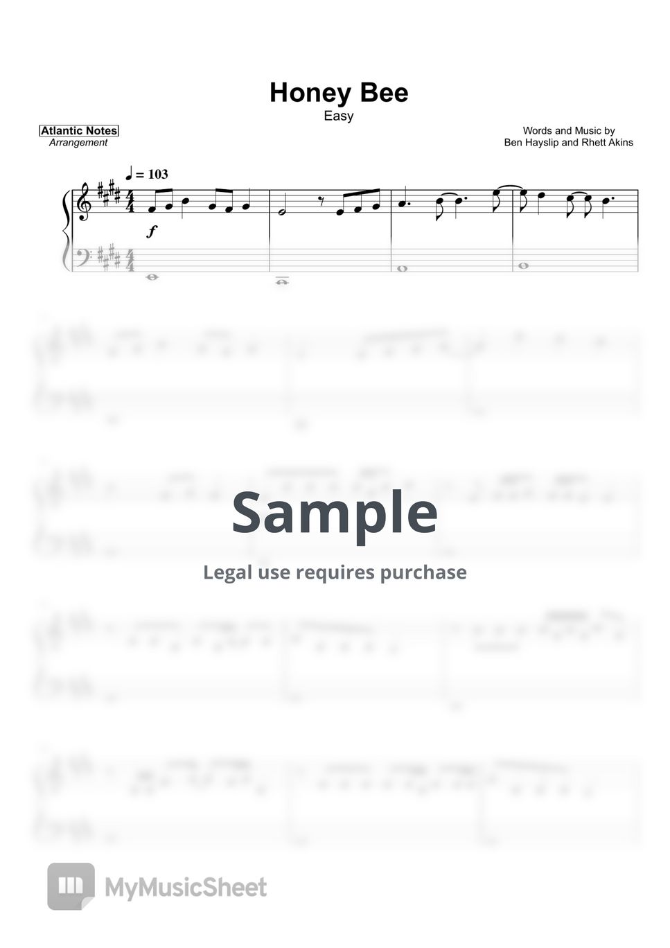Blake Shelton - Honey Bee Sheet Music by Atlantic Notes